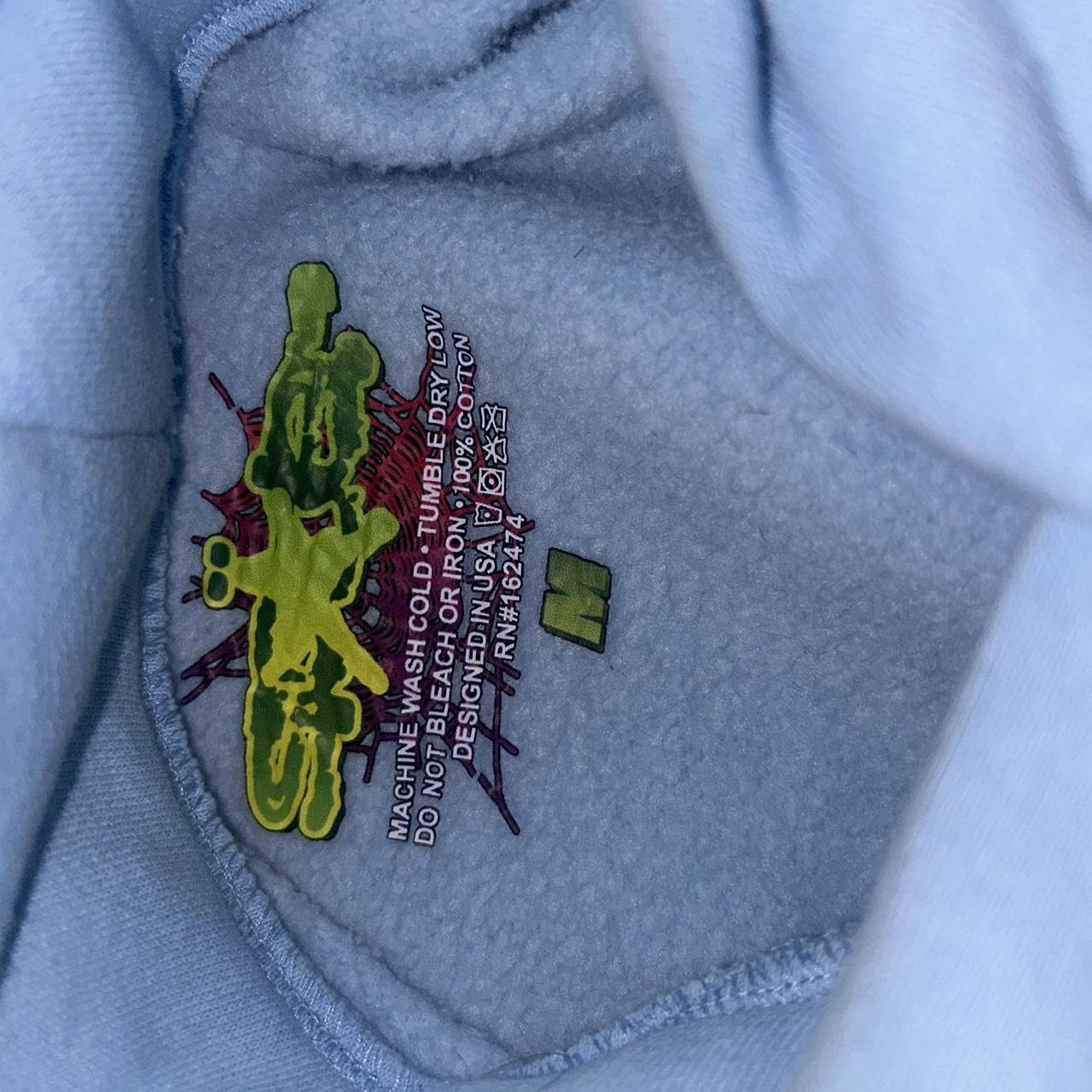 light blue spider hoodie send offers and can ship... - Depop