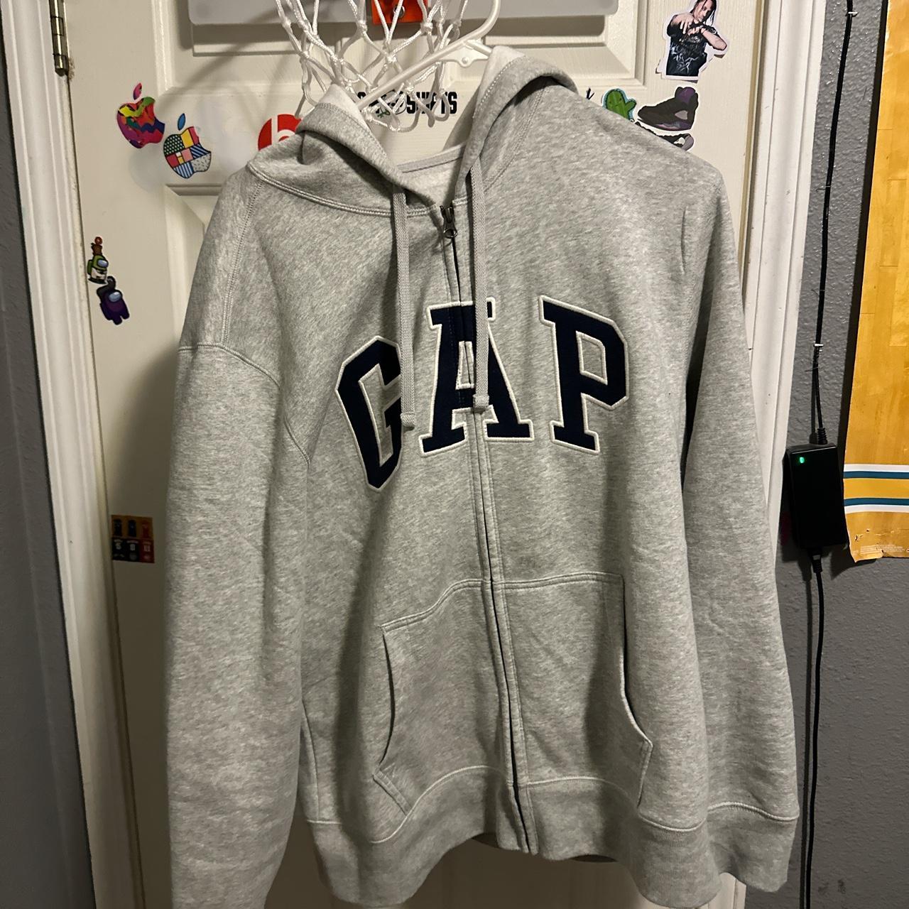 Mens Gap Gray Zip Up Sweater Size L - Depop