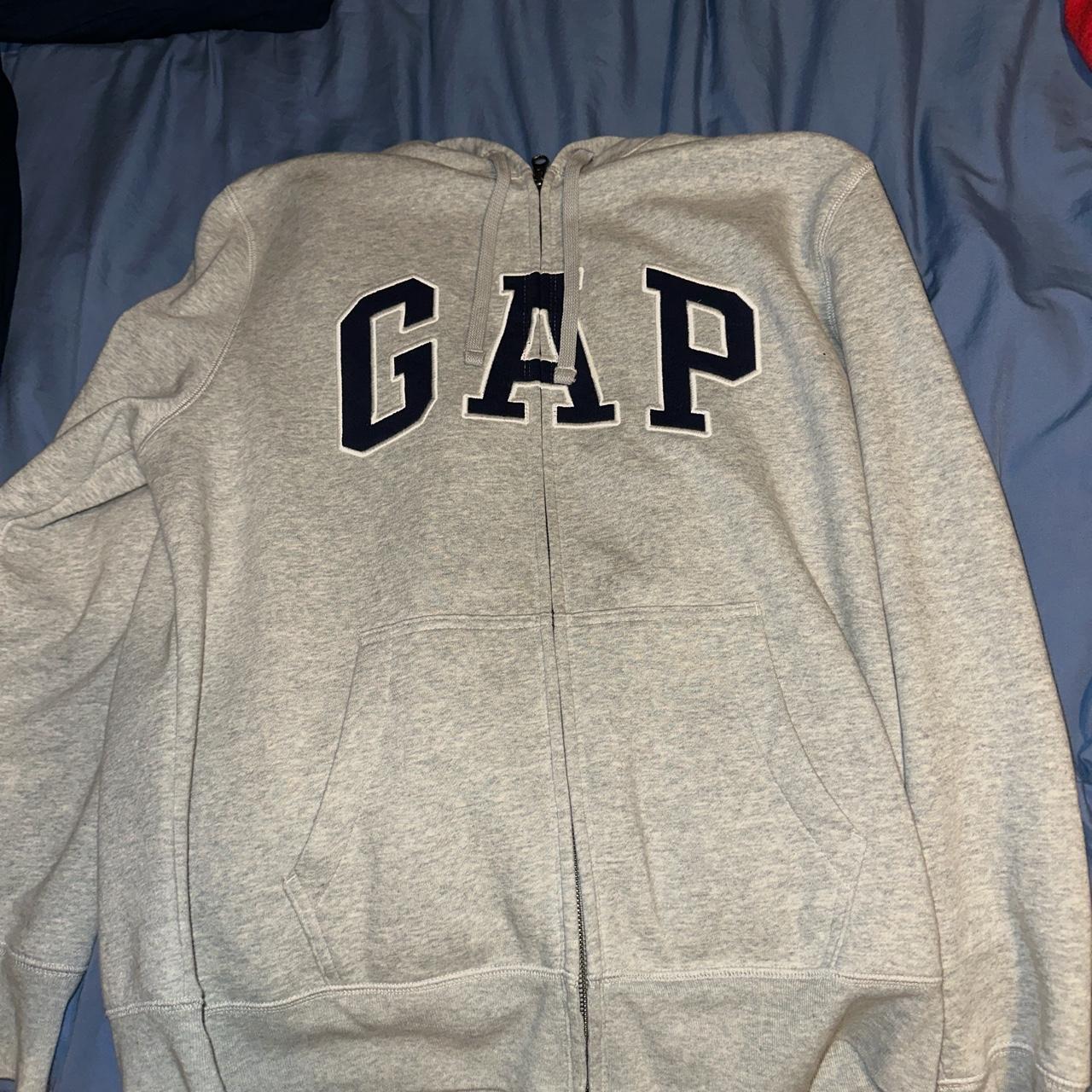 Mens Gap Gray Zip Up Sweater Size L - Depop
