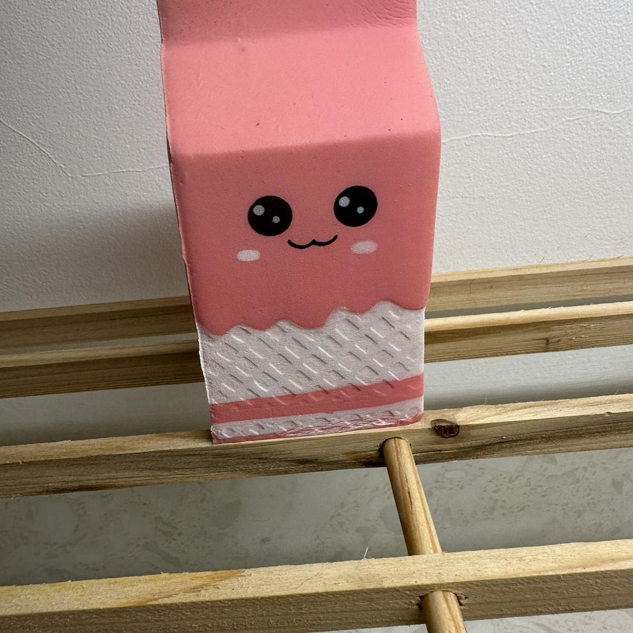 Pink and white milk bottle / can squishy toy Fidget... - Depop
