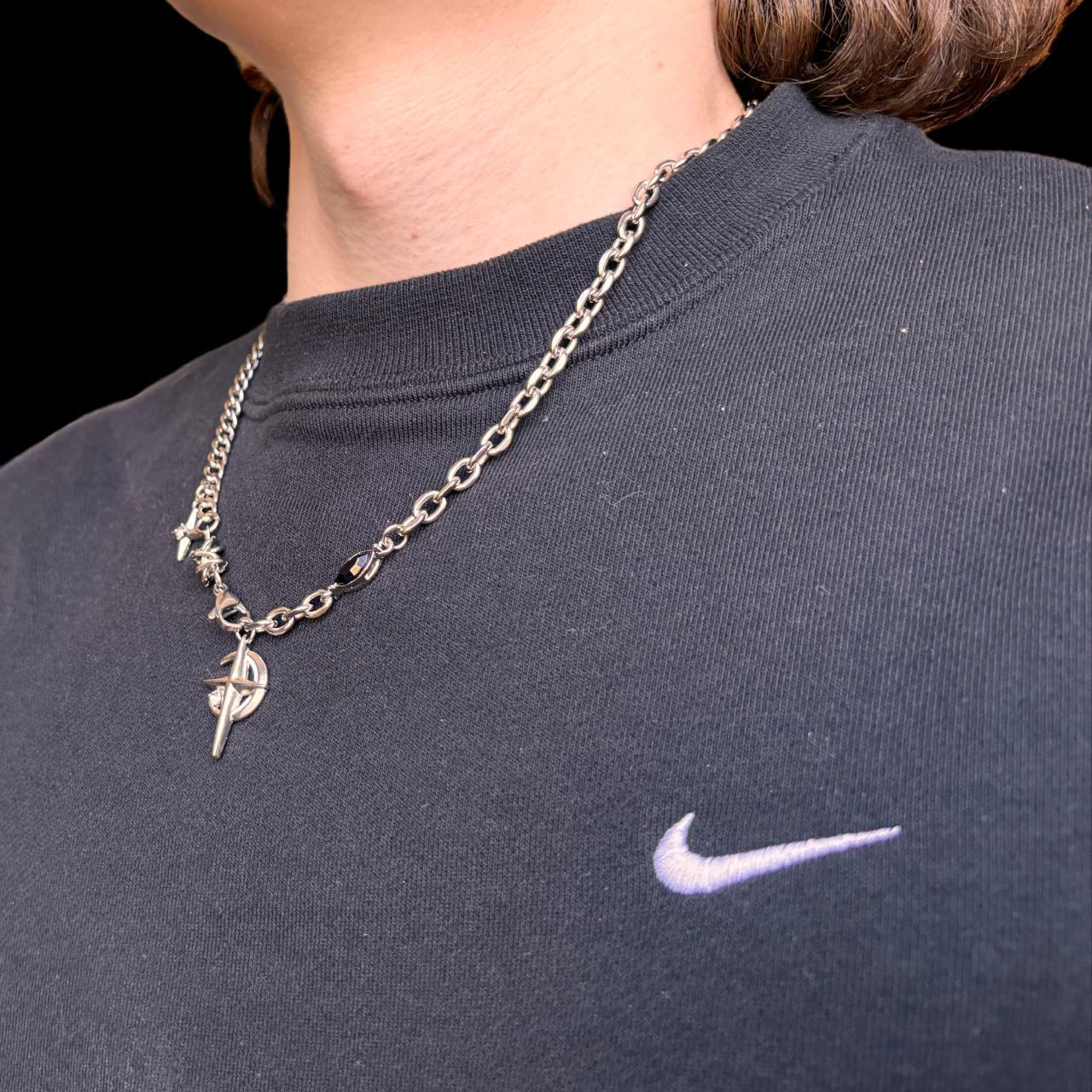 Y2K Silver Chain with Shooting Star Pendant This... - Depop