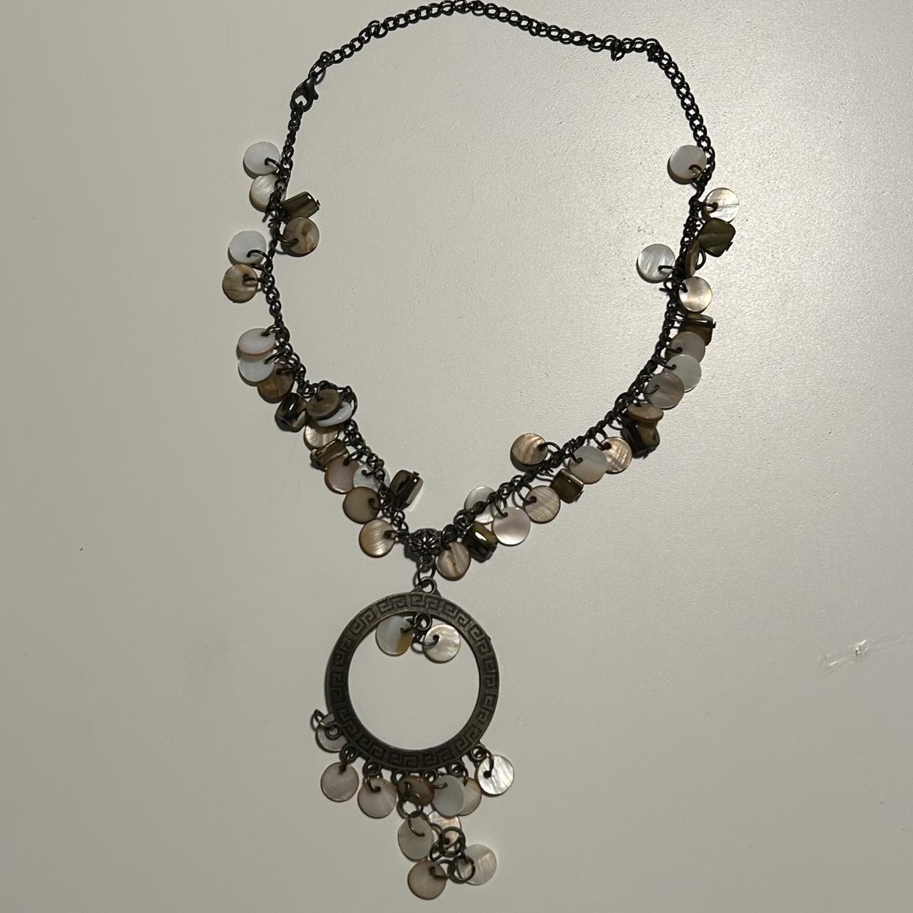 circle shell necklace #boho #y2k #2000s | Depop