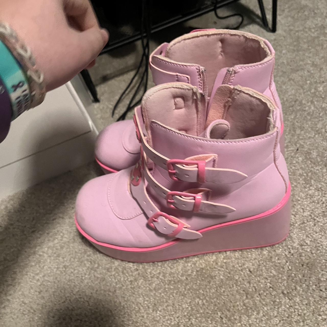 Cute pink ankle platform boots (2inch platform) - Depop