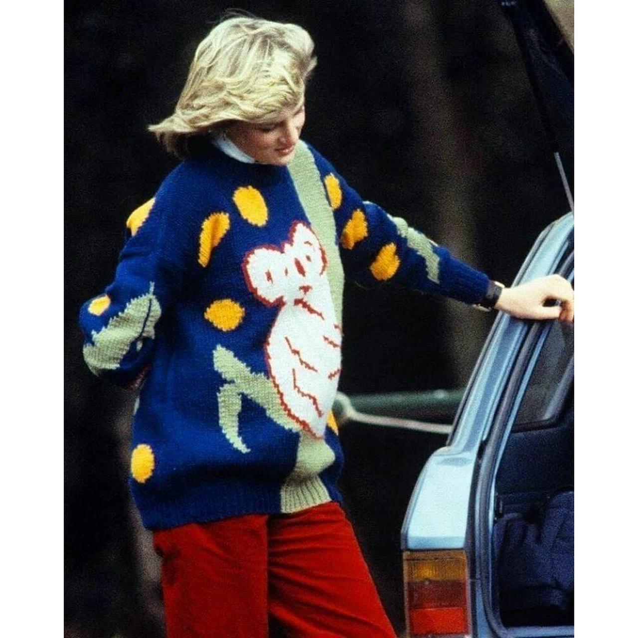 Vintage Unique 1980s Princess Diana Sweater Koala... - Depop