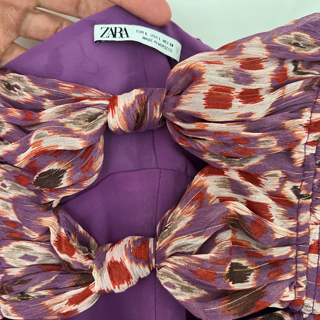 ZARA MINI DRESS WITH CUT OUTS Mini draped dress... - Depop