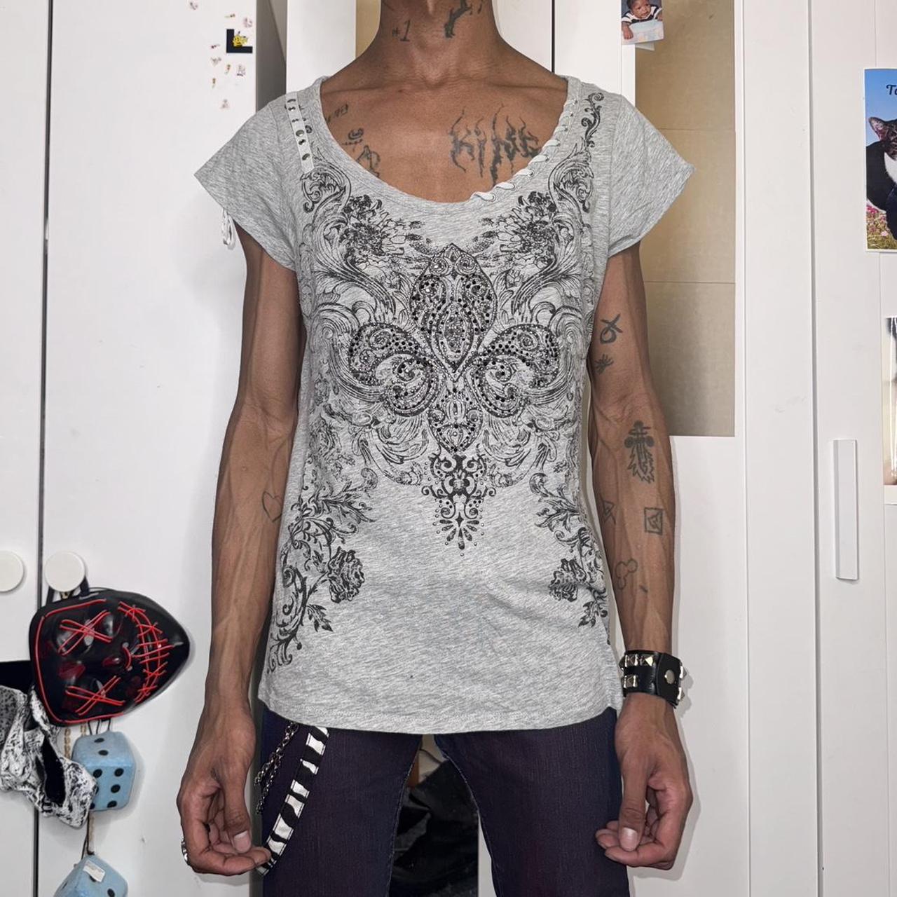 2000s vibe grunge gothic emo rhinestone embellished... | Depop