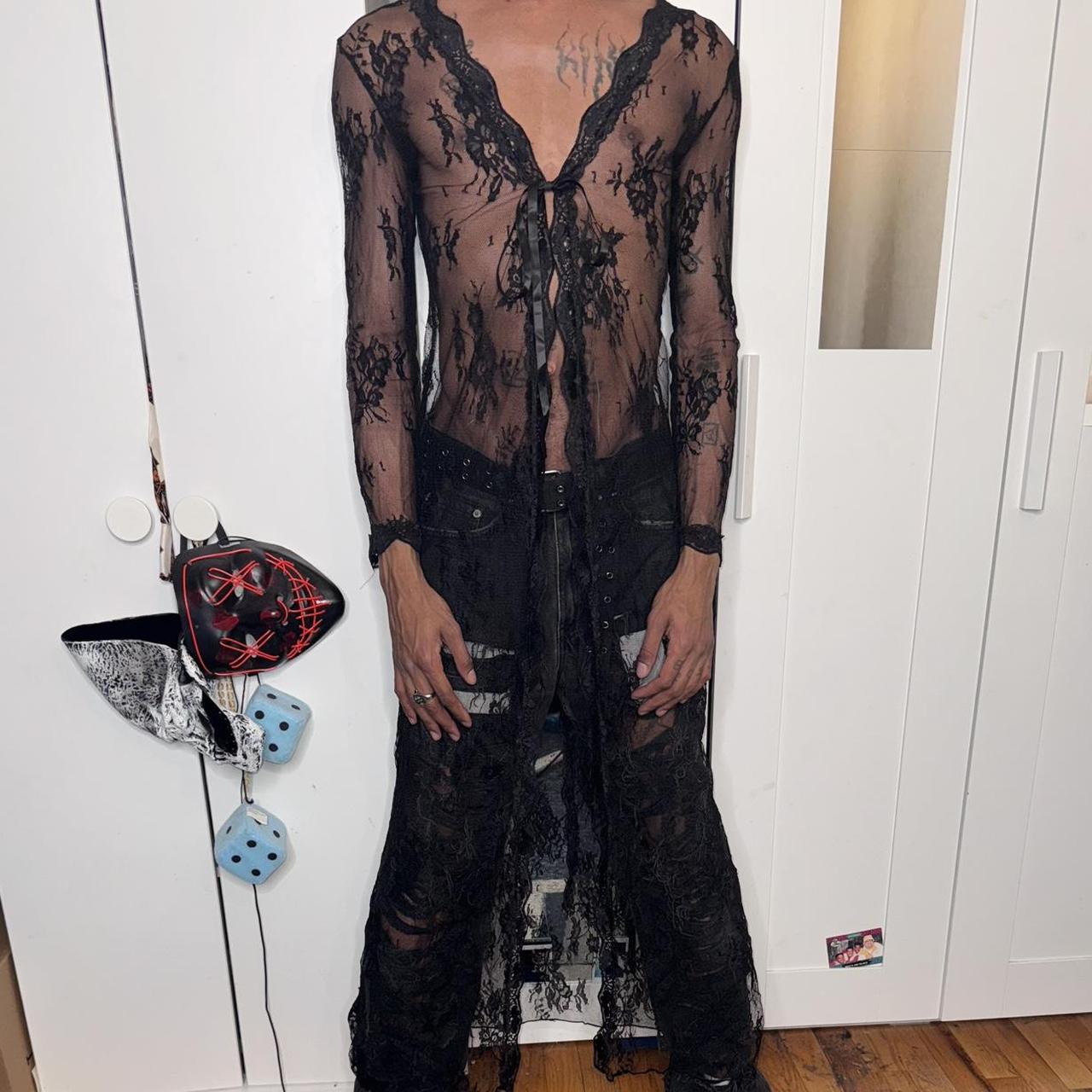 Vintage gothic grunge emo lace cover up no tags fits... | Depop