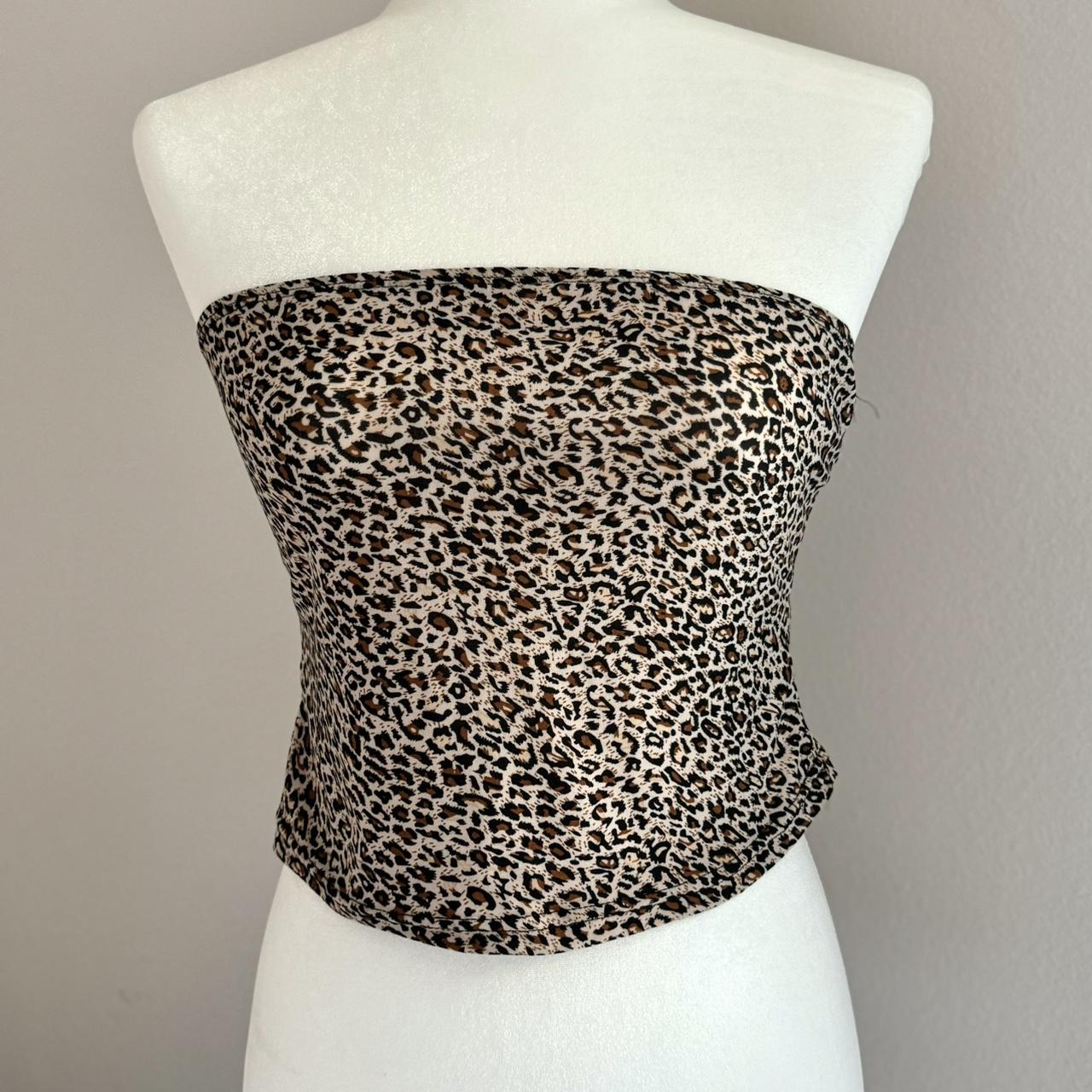 Cheetah leopard tube top Size s/m - Depop