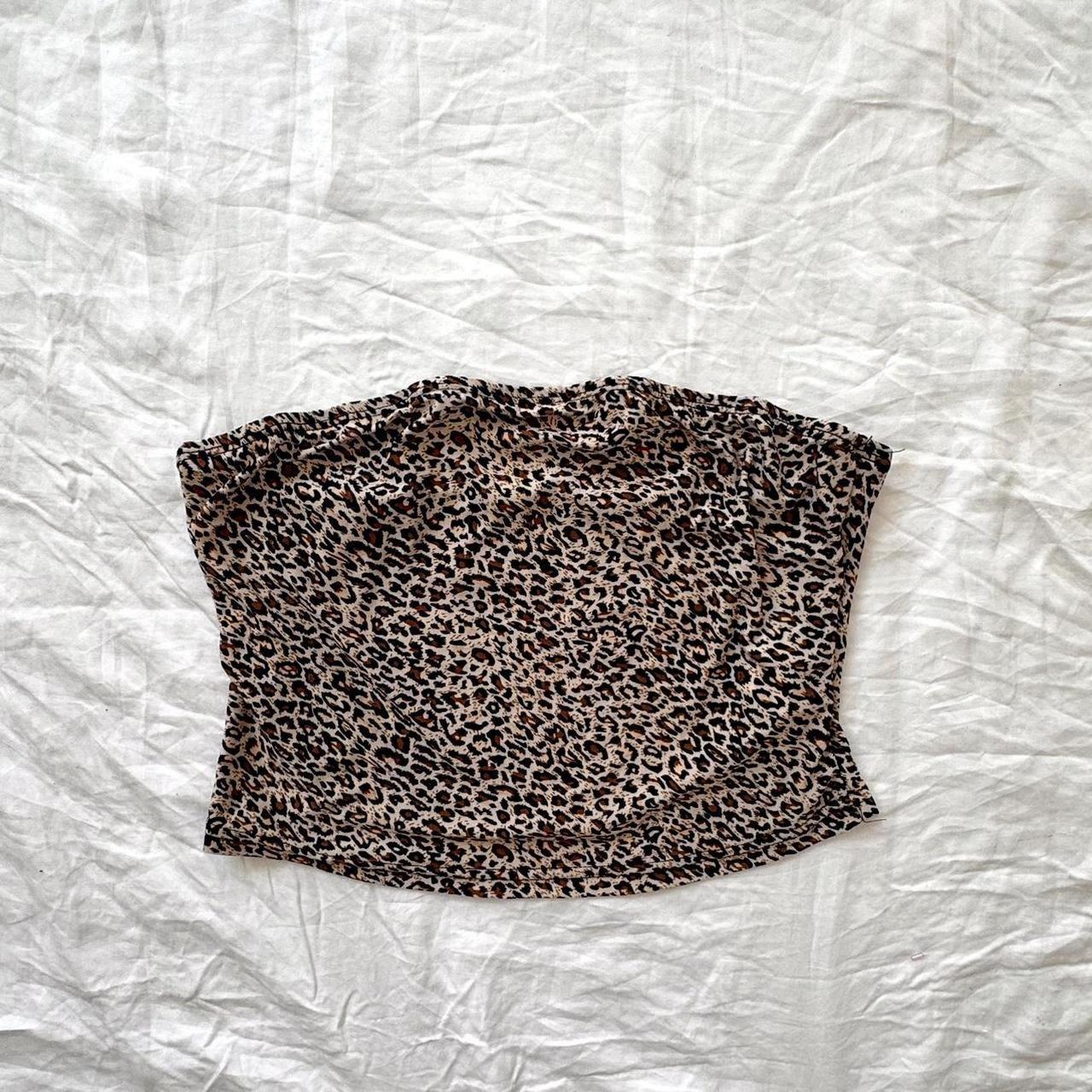 Cheetah leopard tube top Size s/m - Depop