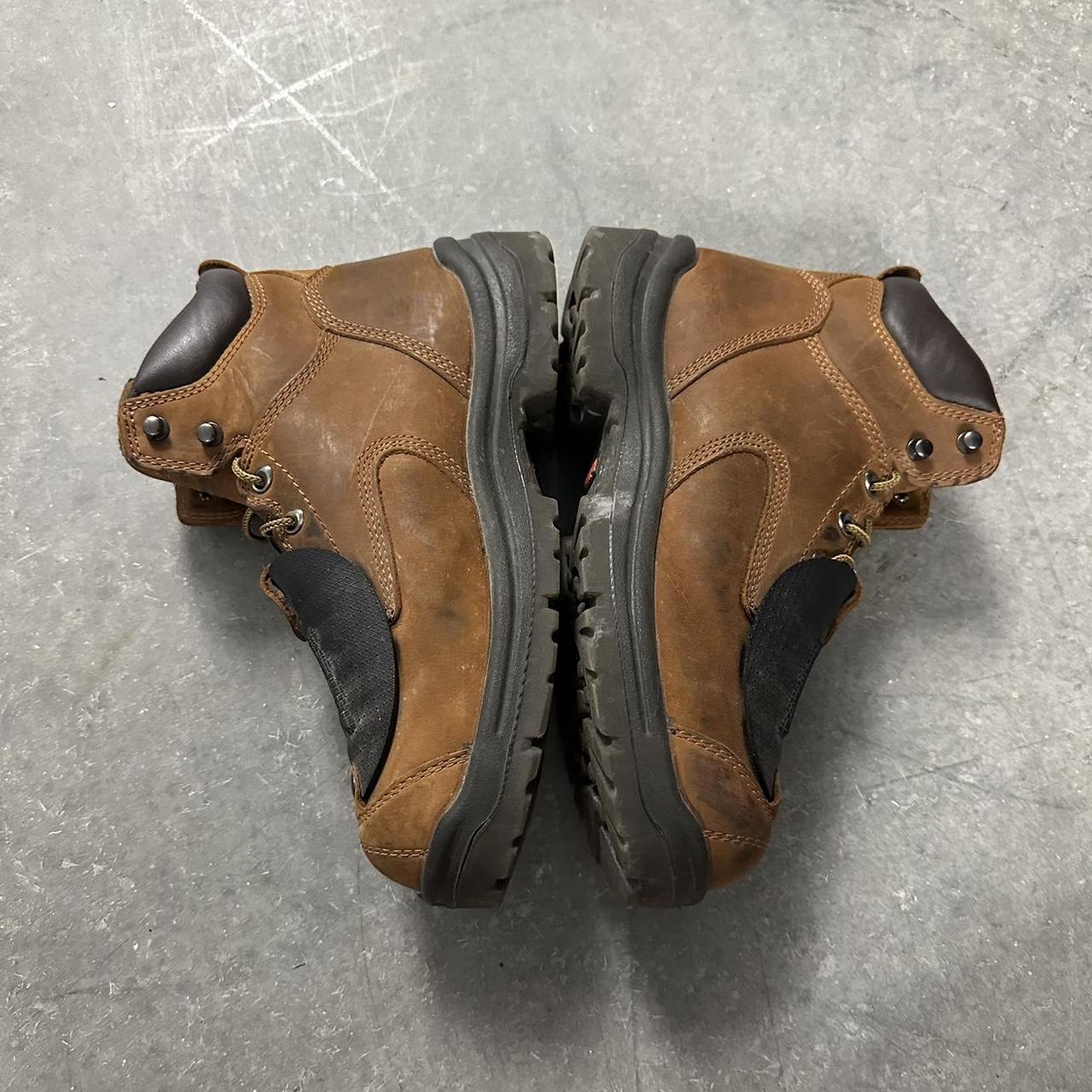 Red Wing steel toe boots 2413-11 WORX brown leather... - Depop