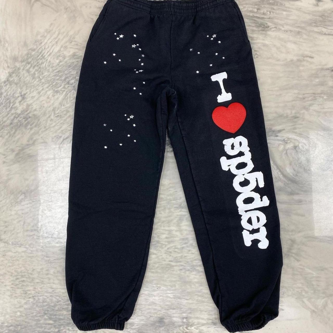 black i love sp5der sweatsuit - Depop