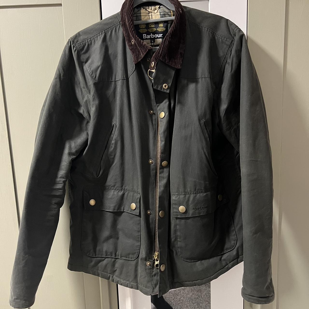 Barber Reelin Wax Jacket In Sage Size L - Depop