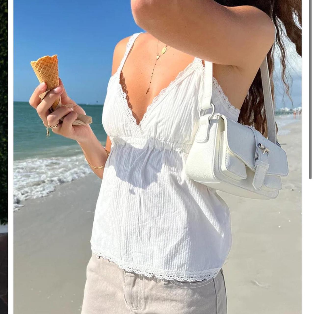 Brandy Mellville Edith Lace Tank - Depop