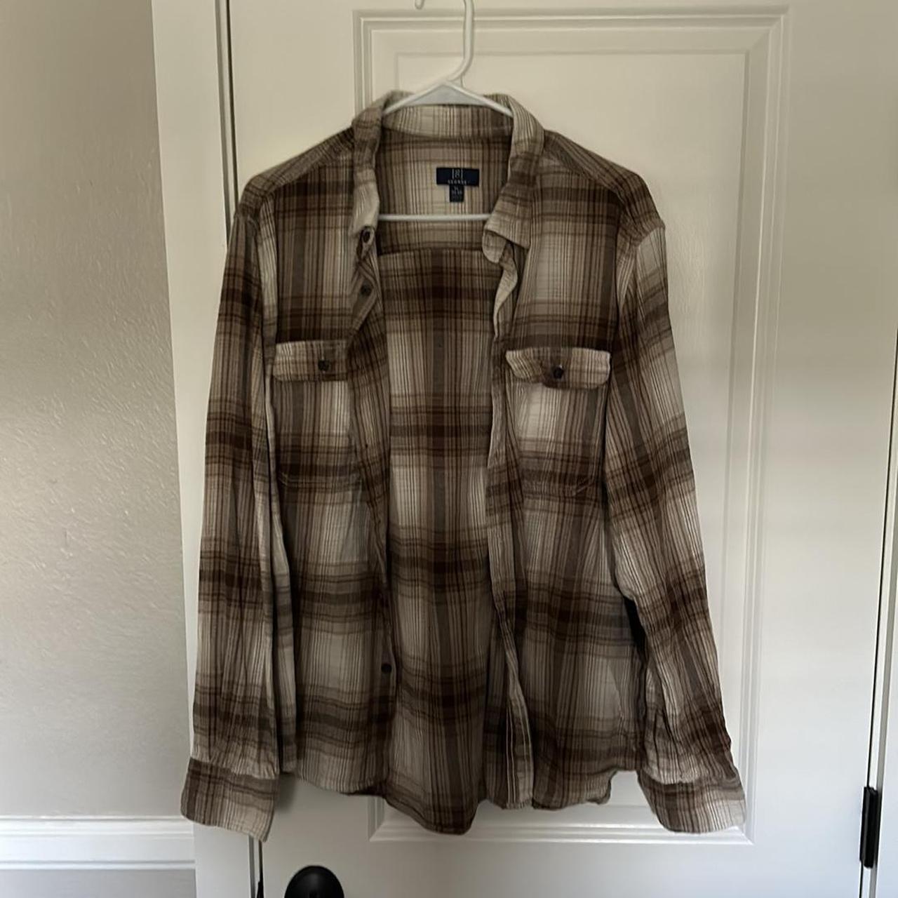 Tan Flannel - Depop