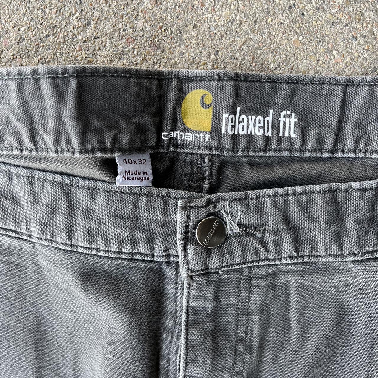 Carhartt Dark Grey Carpenter Jeans Size 40x32 - Depop
