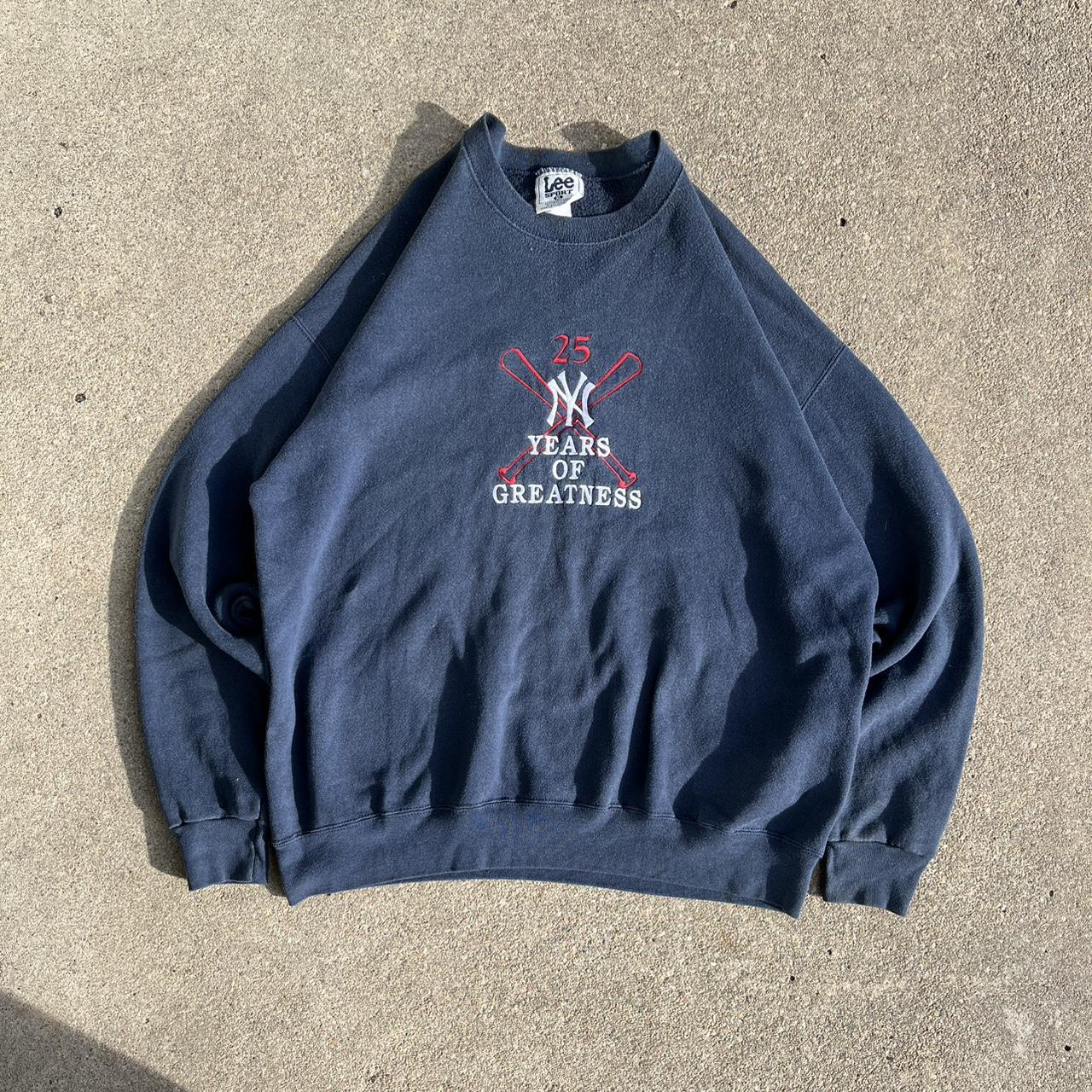Vintage 90s Yankees embroidered crewneck sweatshirt... | Depop