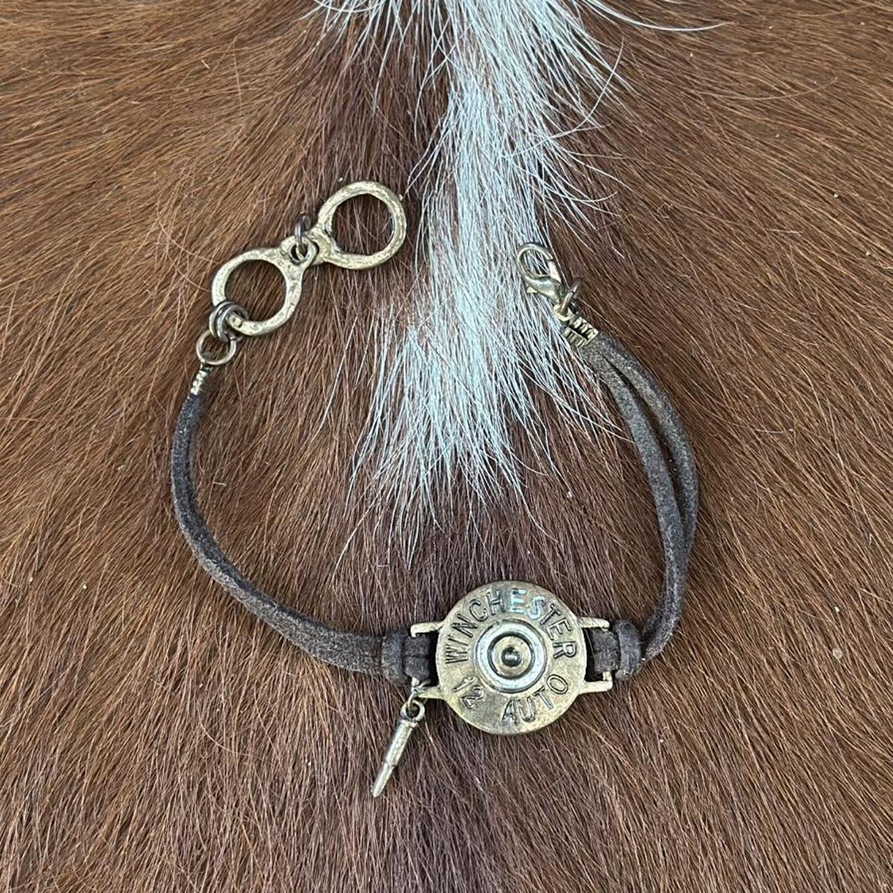 Winchester bullet bracelet with small bullet charm... | Depop