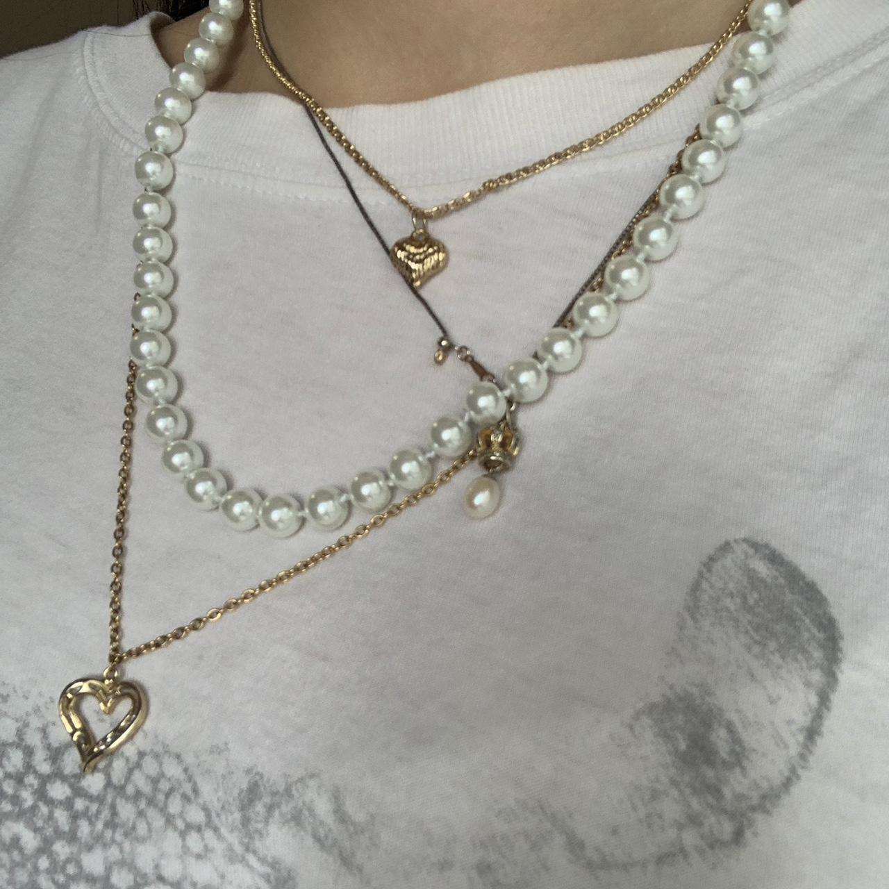 Long pearl necklace costume jewelry