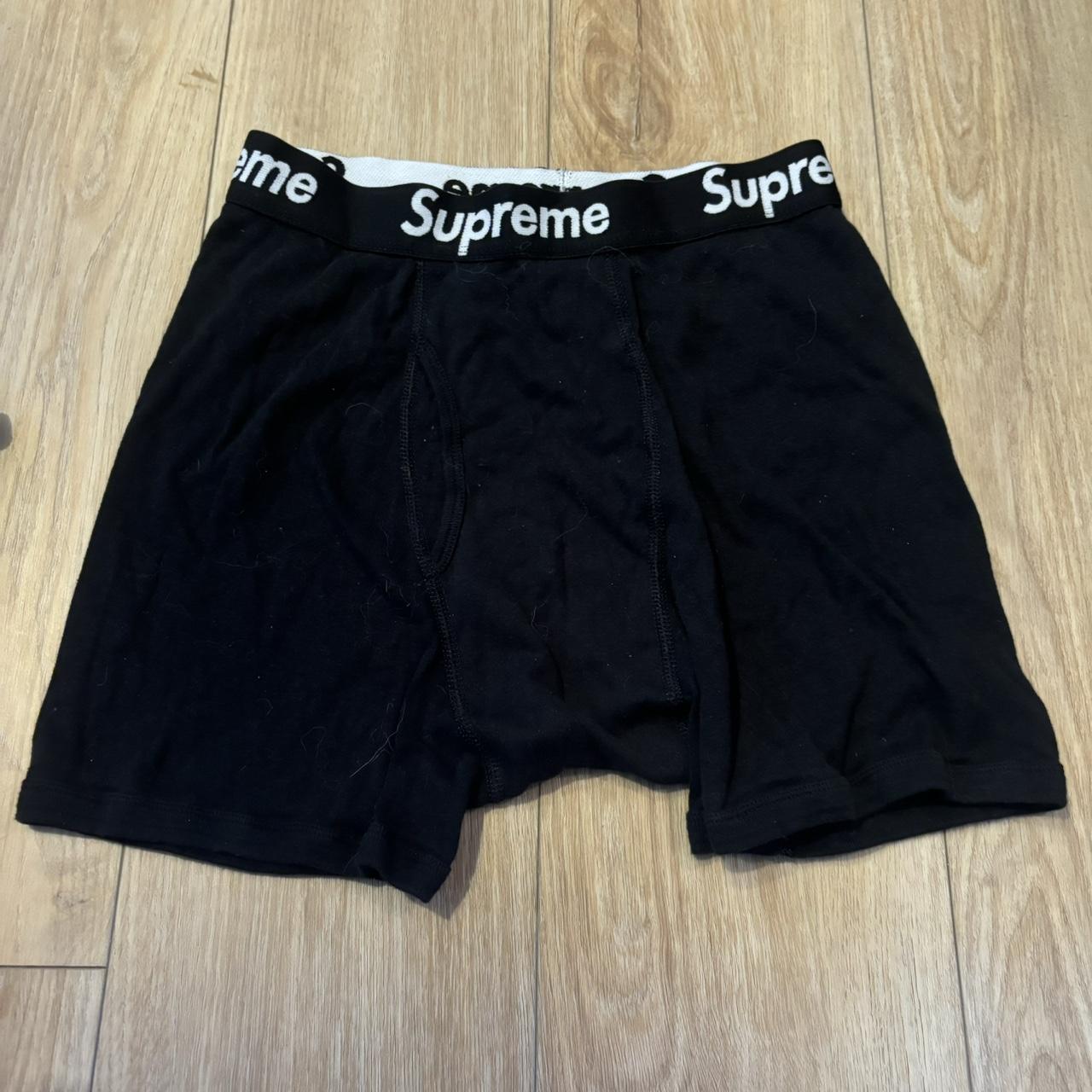 Black supreme size medium boxers - Depop