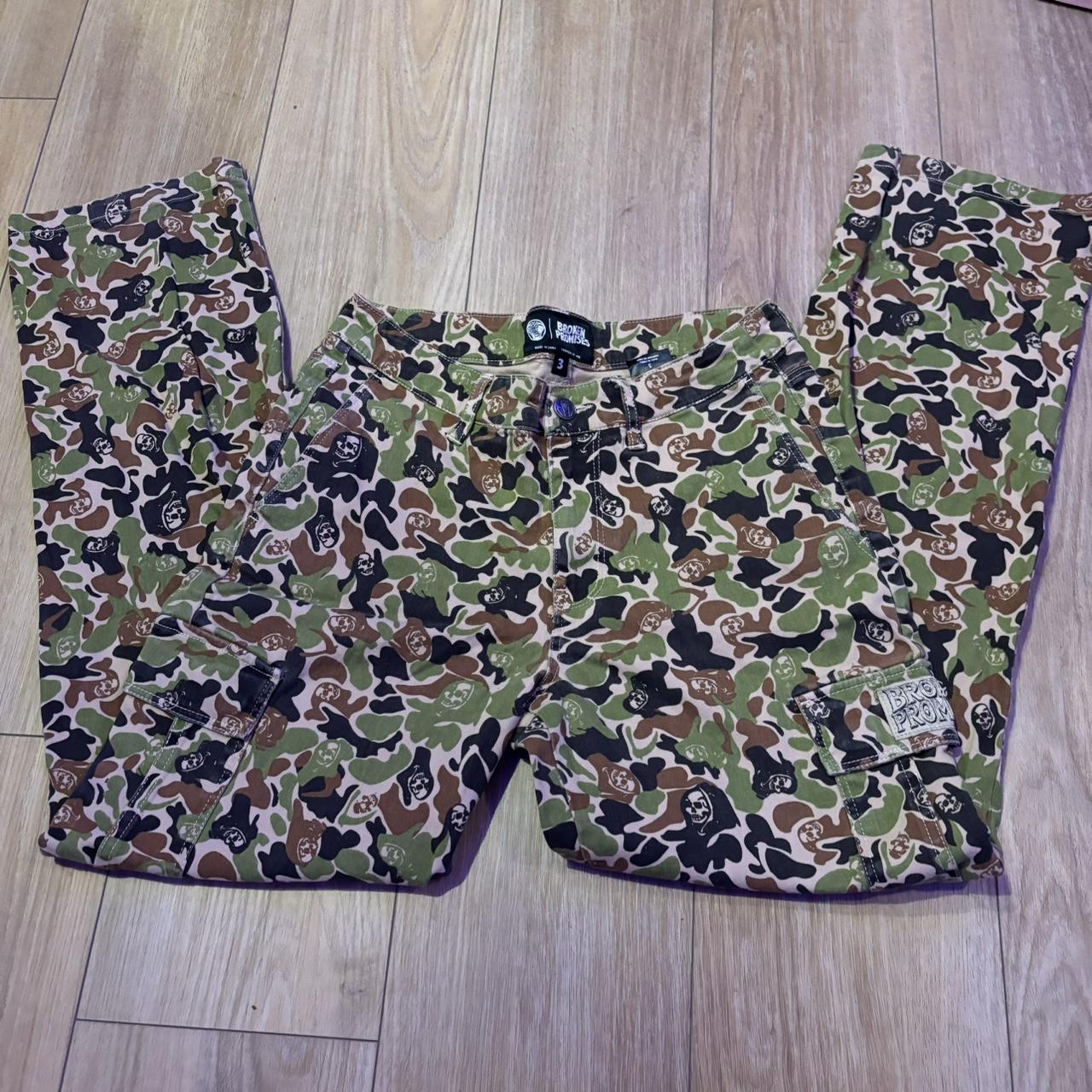 broken promises grim reaper camo pattern pants - Depop