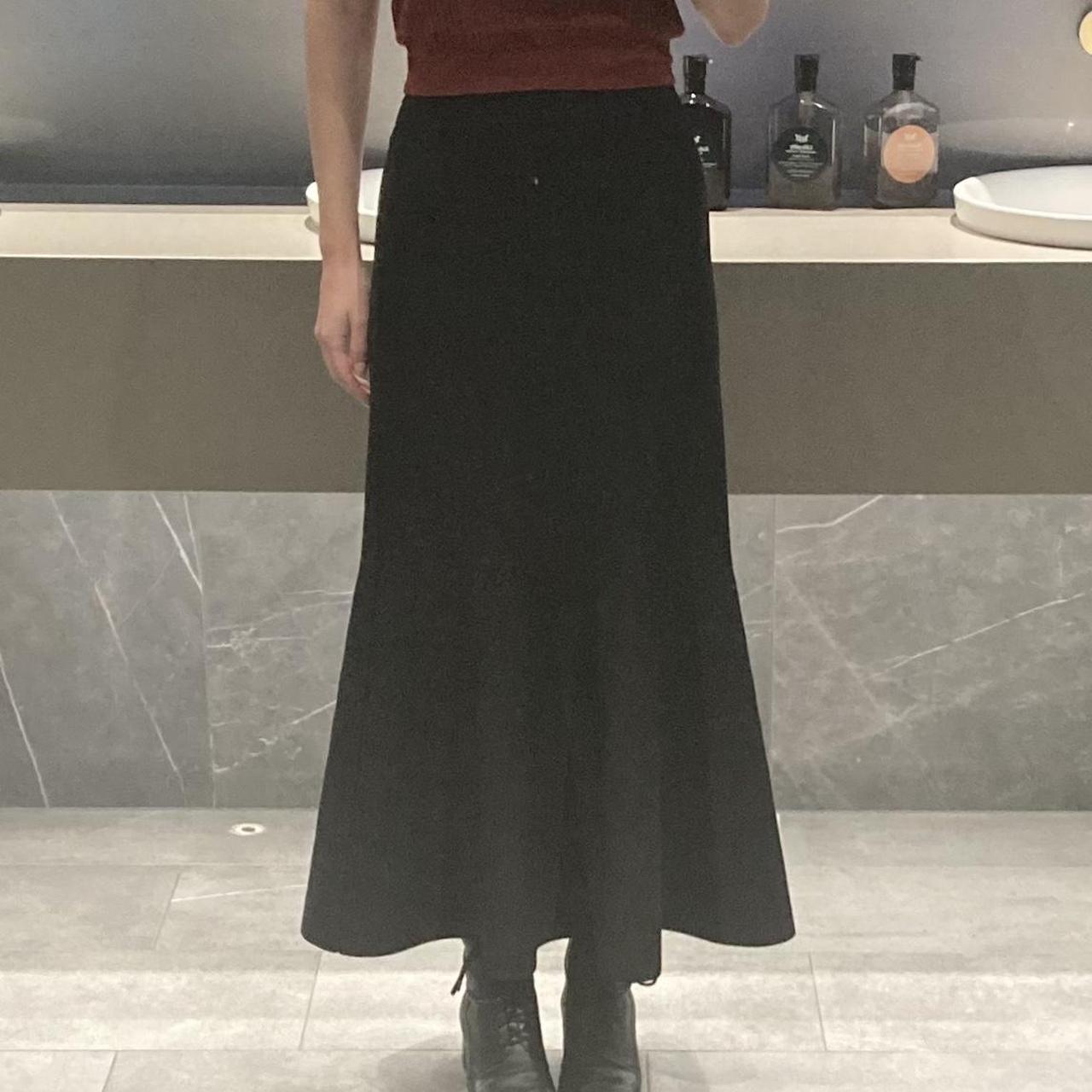 Black Saba flounced hem skirt. High quality knit... - Depop