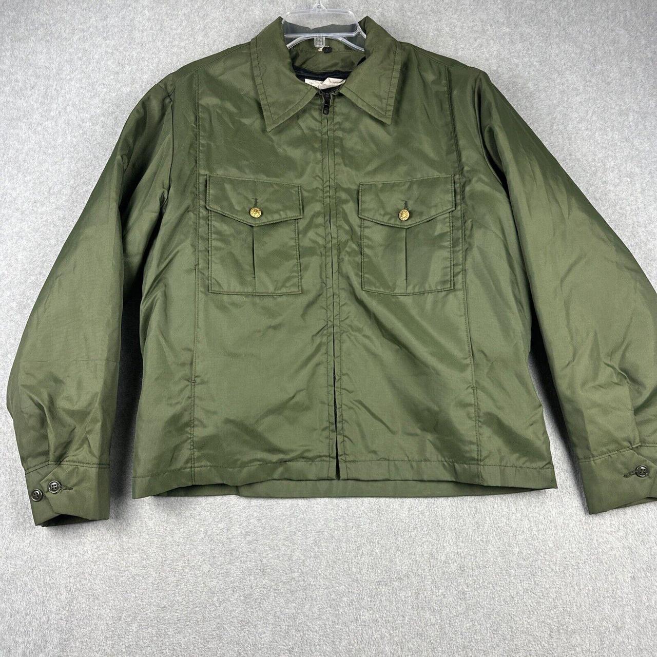 Vintage Fechheimer Jacket Mens M Green Quilt Lined... | Depop