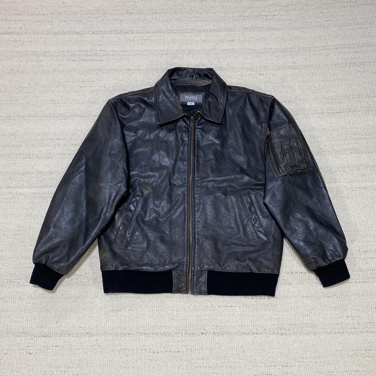 Wilson leather jacket Size XL - Depop