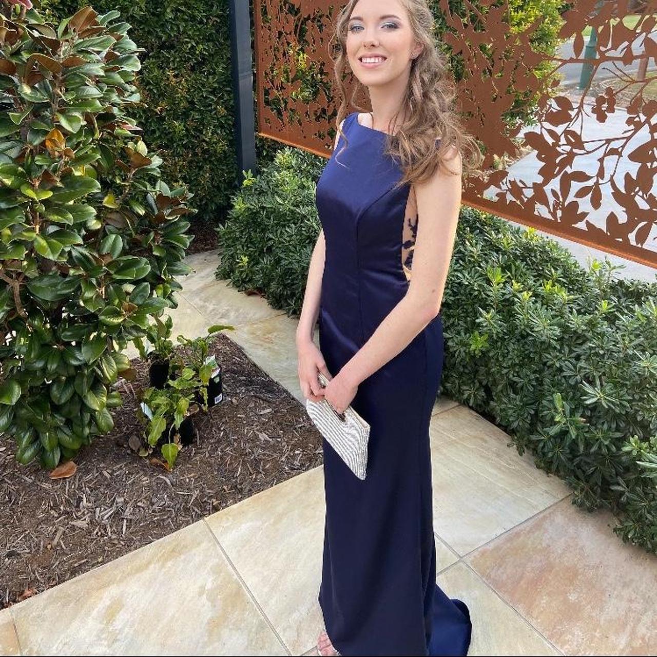 Stunning navy formal dress only worn once and mint... - Depop