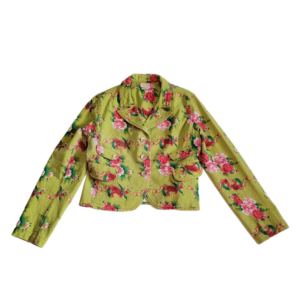 Vintage 90’s Todd Oldham Floral Chartreuse Denim... - Depop Vintage 90’s Todd Oldham Floral Chartreuse Denim... - Depop