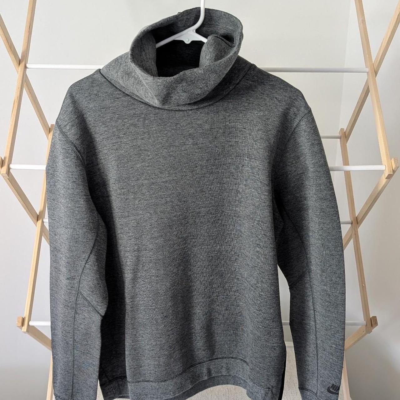 Grey Nike tech fleece ninja-neck sweatshirt, side... | Depop