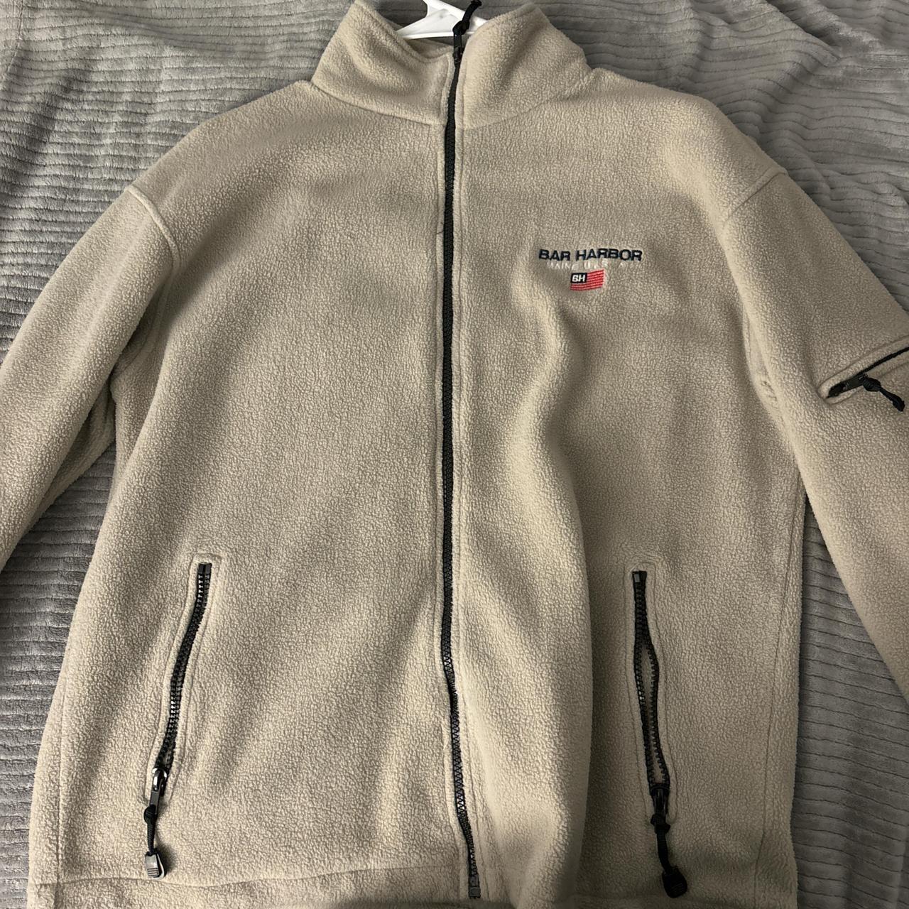 Vintage cream zip up zipper pockets no flaws size S - Depop