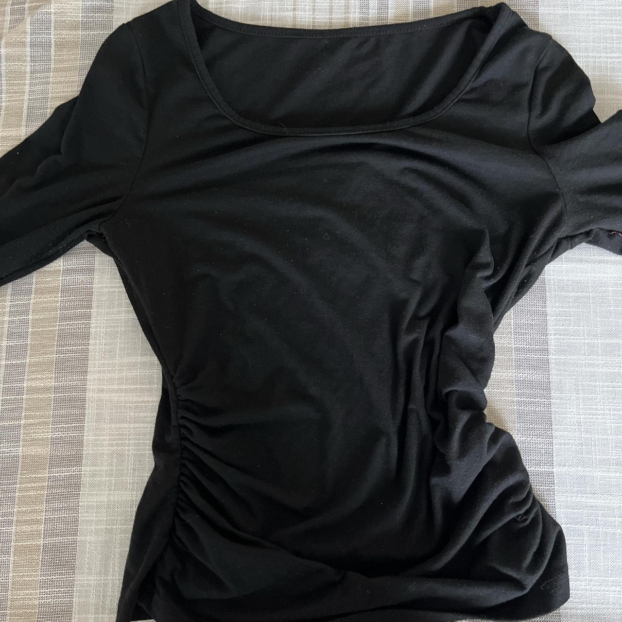 black long sleeve top scrunch, perfect for work or... - Depop