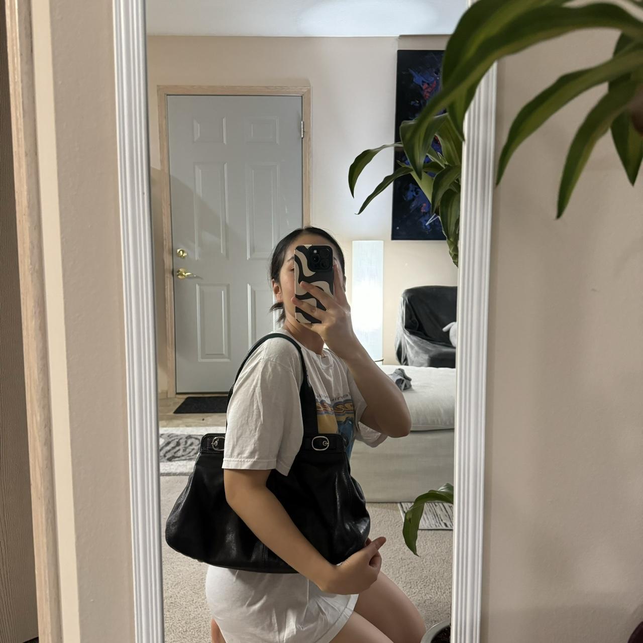 Vintage Coach Black Leather Pleated Belt Shoulder... - Depop