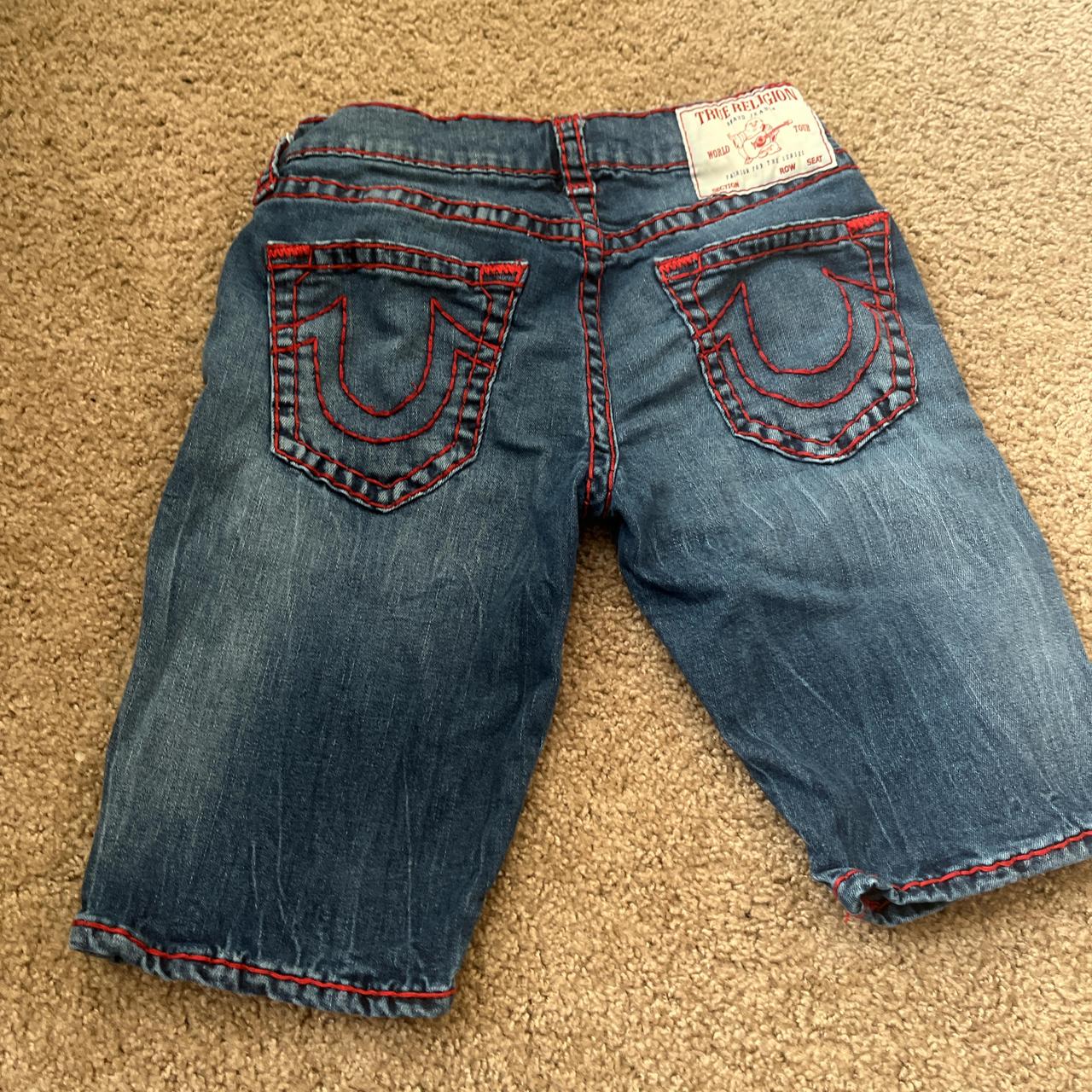 true religion red jorts rocco size 29 - Depop