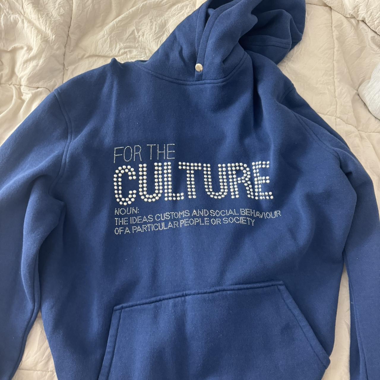Blue "For the Culture" hoodie - Depop
