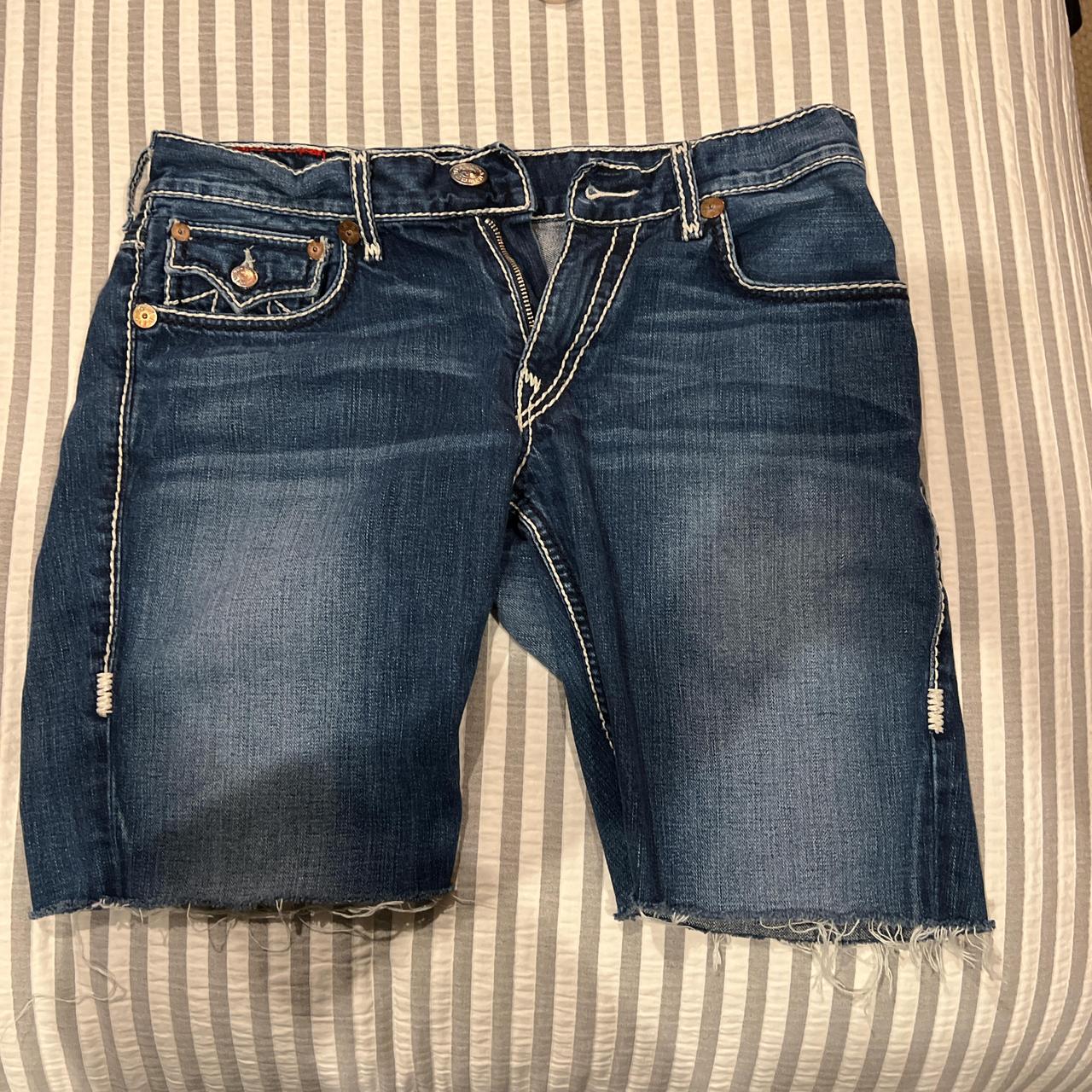 W 33 True Religion Jean shorts. - Depop