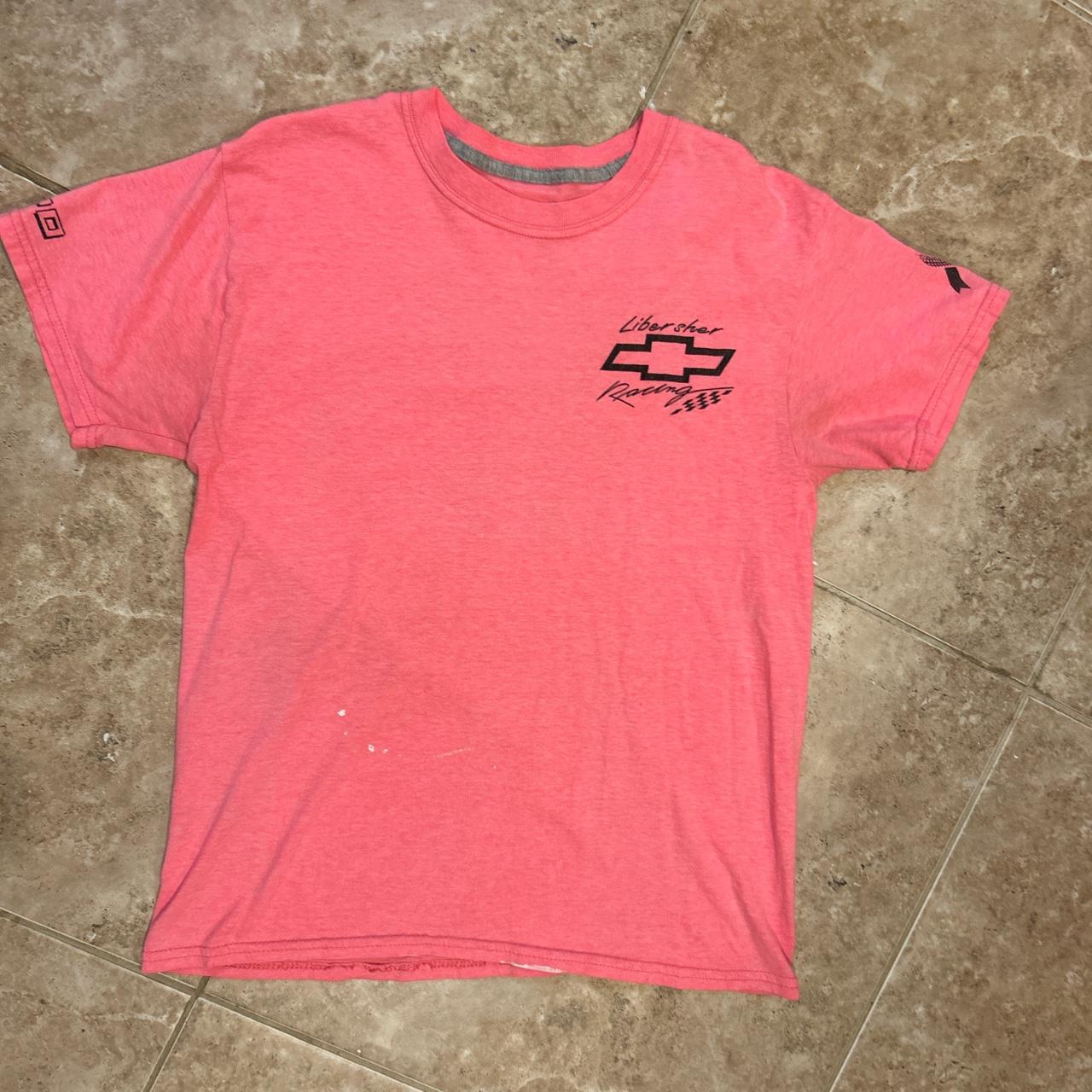 Pink Chevy Racing Shirt. Size S - Depop