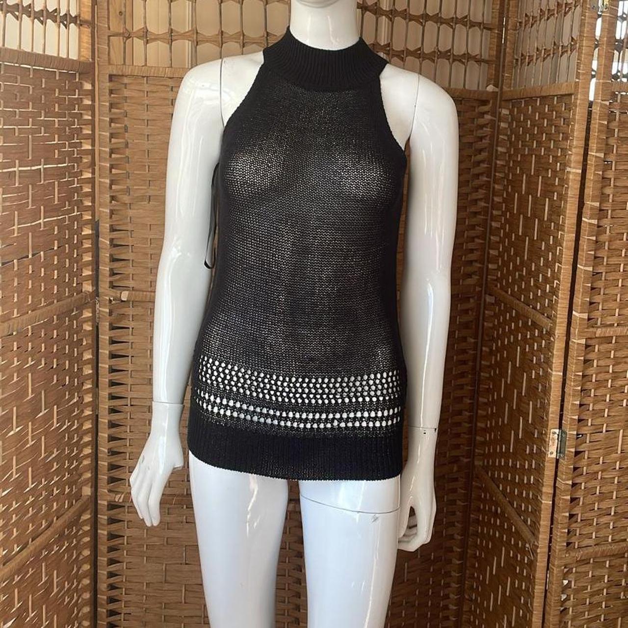 Black Next knitted halter neck top #knitwear... | Depop