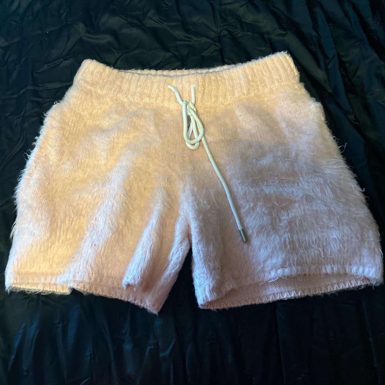 Soft pink fuzzy shorts #fuzzyshorts - Depop