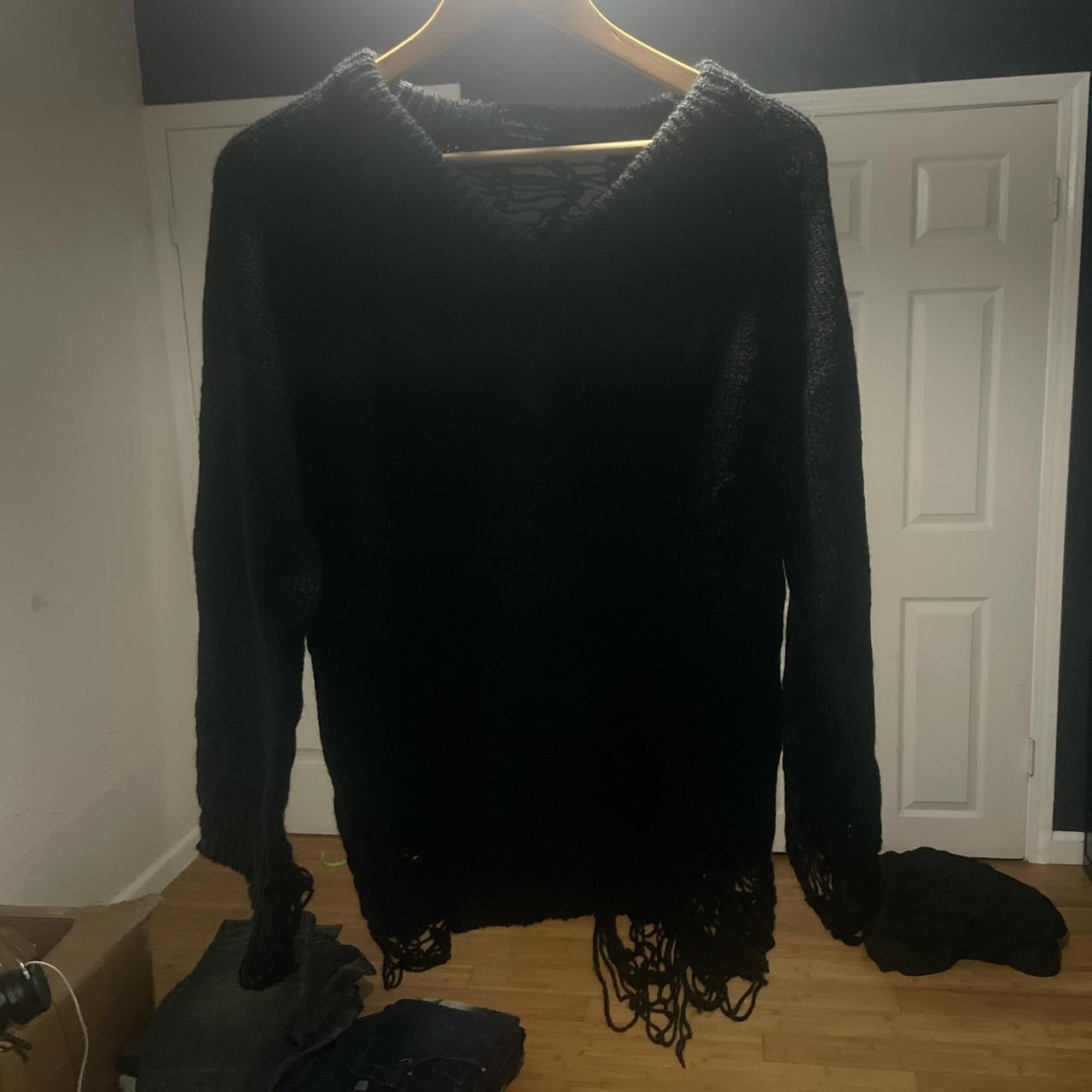 number nine distressed knit top fits nicely and the... - Depop