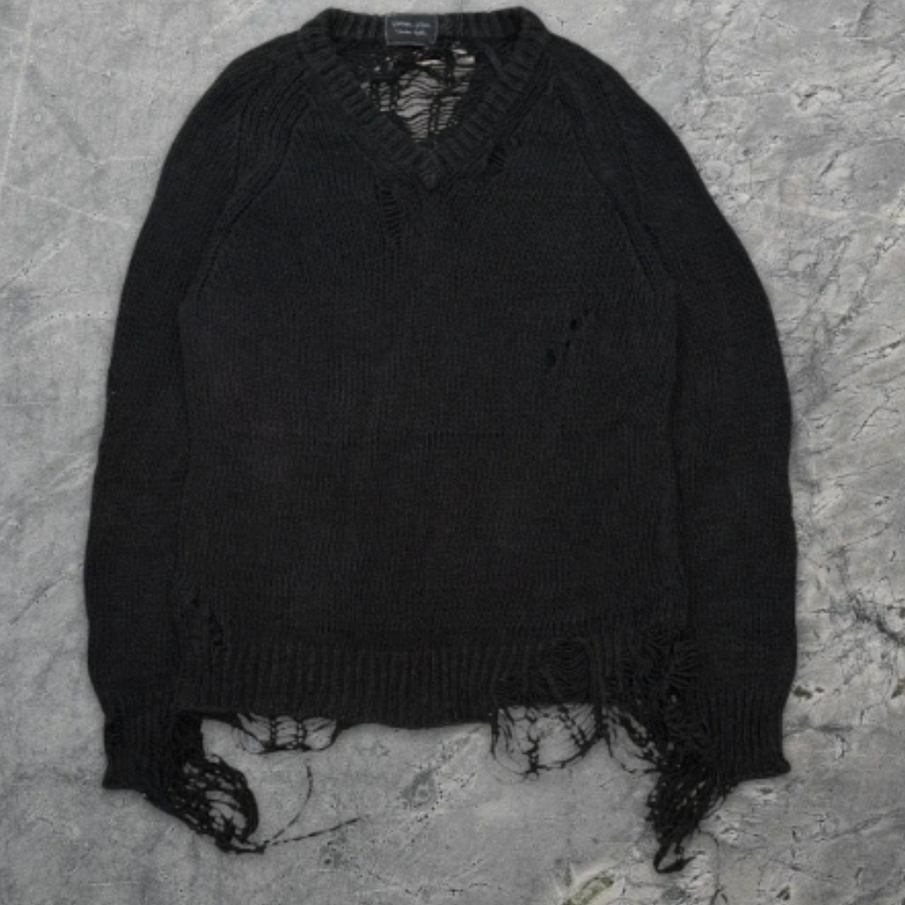 number nine distressed knit top fits nicely and the... - Depop