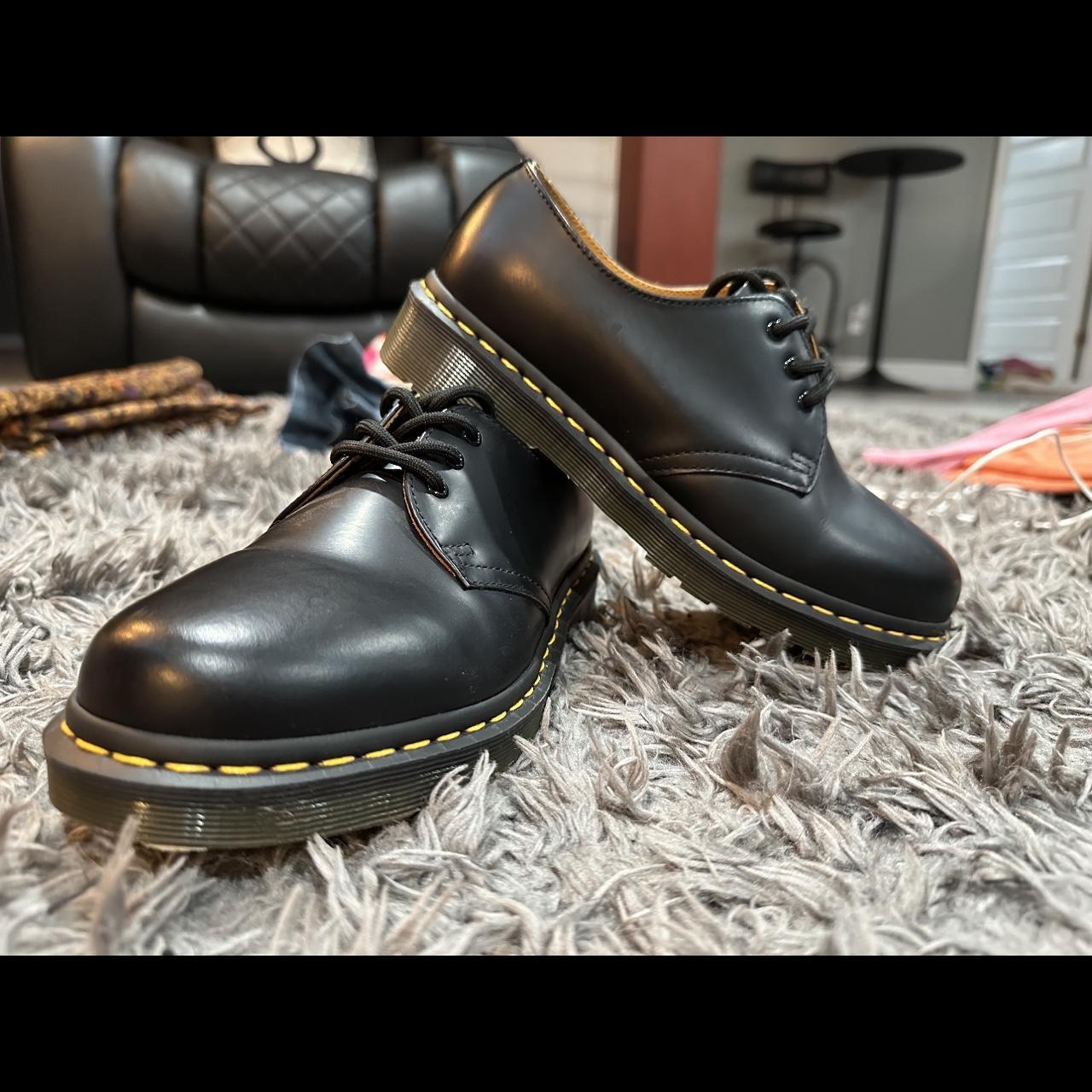 doc martin loafers worn once! in great condition.... - Depop