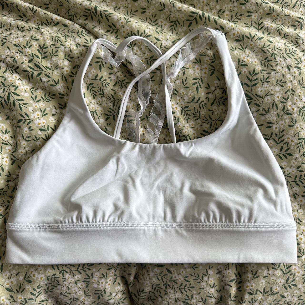 ALALA White Lace Sports Bra - Depop