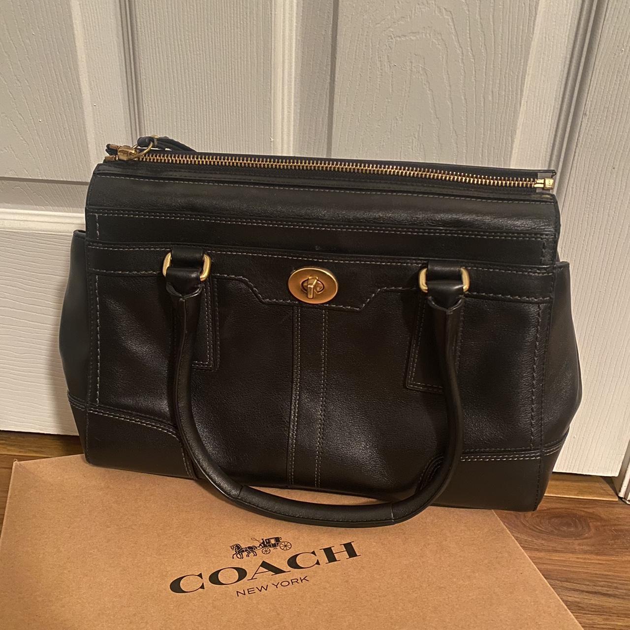 Black Coach Purse Zipper compartment with inside... - Depop