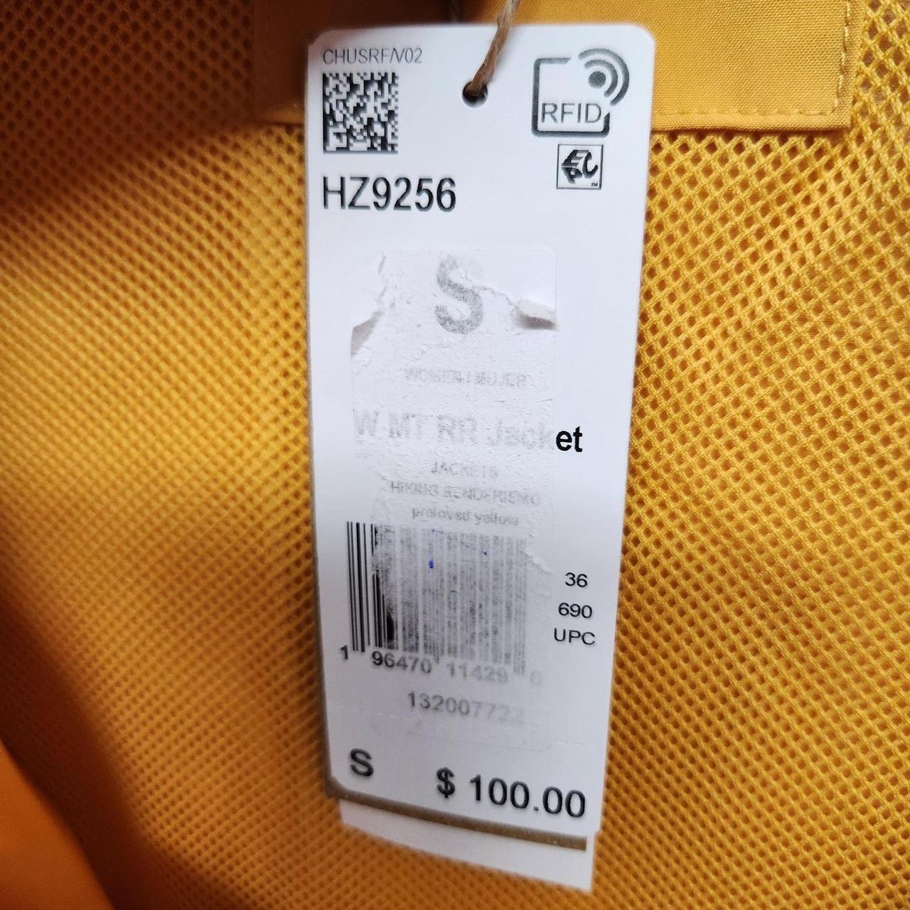 Adidas Terrex Jacket Womens Small Yellow Hooded Rain... | Depop