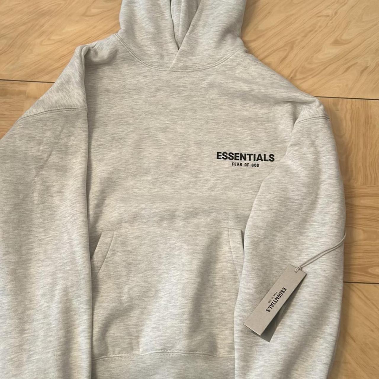 Light Oatmeal Essentials Hoodie - Depop