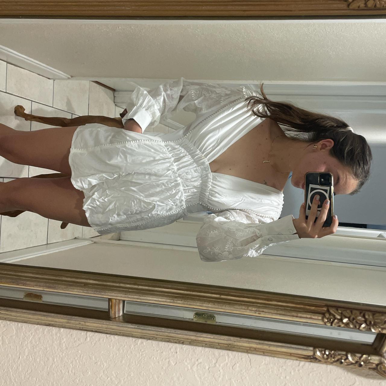 alora play suit yllw the label small stain on front... - Depop