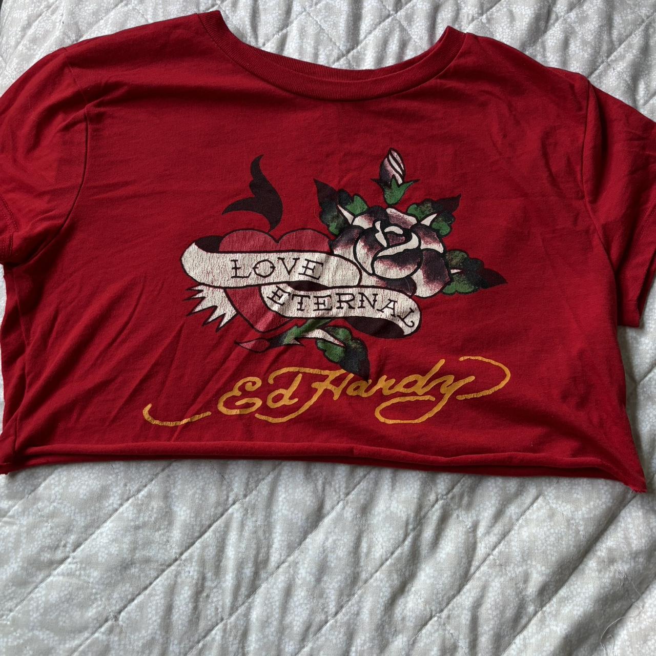 Ed Hardy crop top perfect condition *message before... - Depop