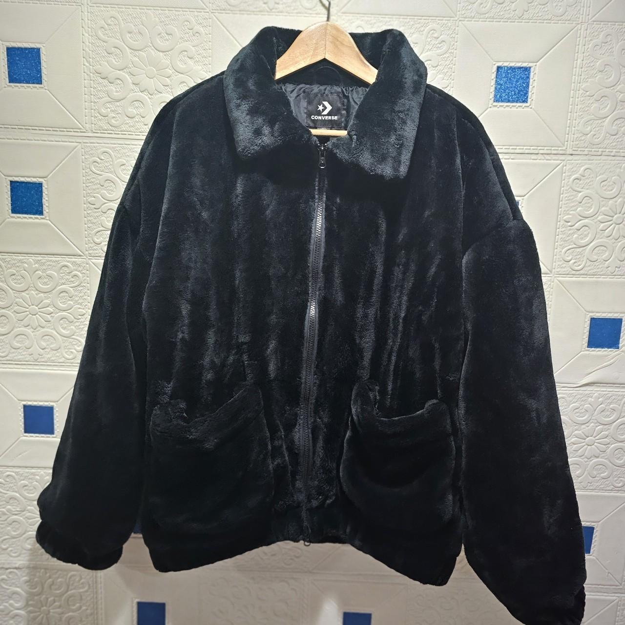 Converse Winter Faux Fur Coat With Zipper Front & 2... - Depop