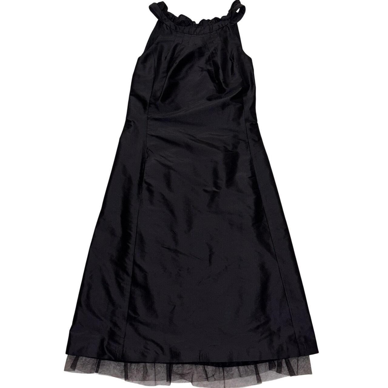 Coren Moore Black 100% Silk Tulle Midi Dress Sz 4... | Depop